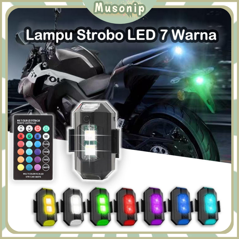 Jual Lampu Strobo LED 7 Warna/Lampu LED Kedip Sepeda Motor /Sepeda USB ...