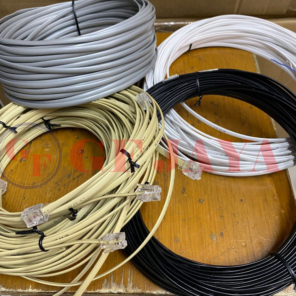 Jual Kabel Line Telepon Rumah Siap Pakai 11 Meter Lengkap Pasang Pin ...