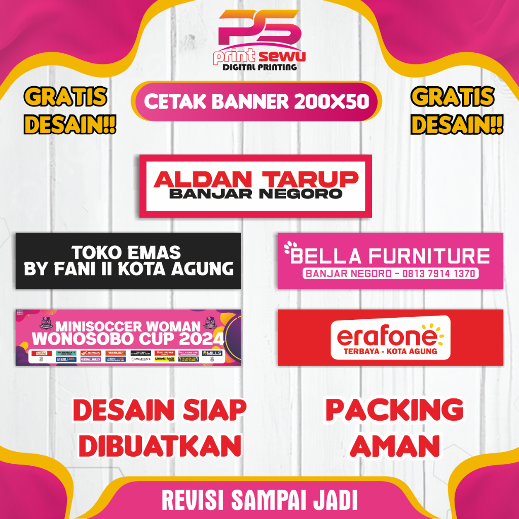 Jual CETAK BANNER SPANDUK UKURAN 200x50 CM | GRATIS DESAIN | REVISI SAMPAI JADI | BISA REQUEST ...