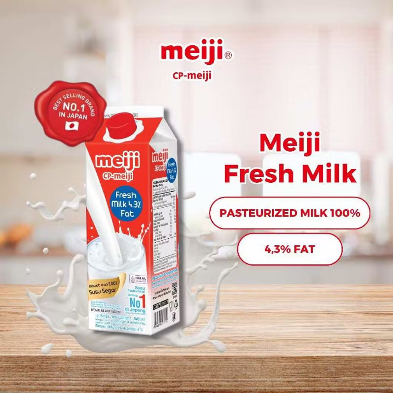 Jual Meiji Japan fresh milk low fat BPOM halal susu murni 946ml ...