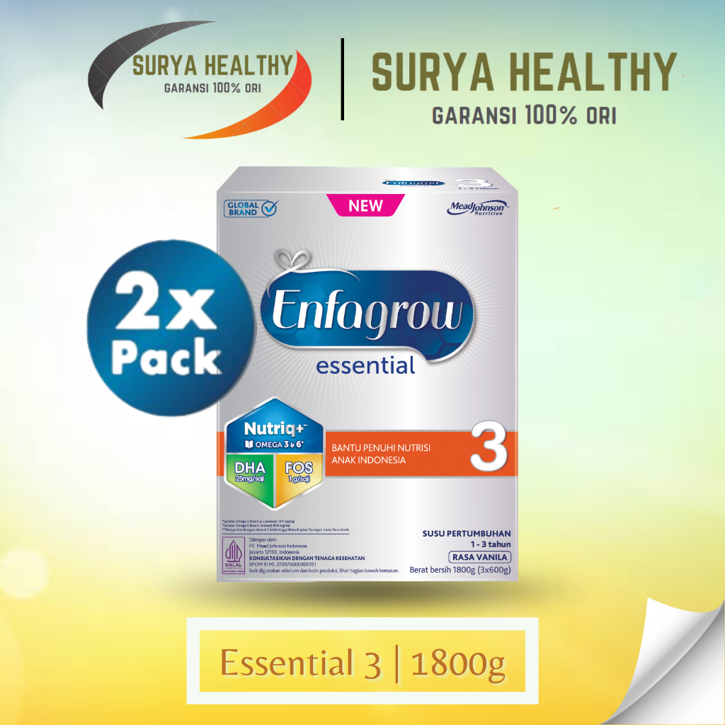 Jual [2 BOX] Enfagrow Essential 3 Susu Formula Anak 1 - 3 Tahun 1800 gr ...