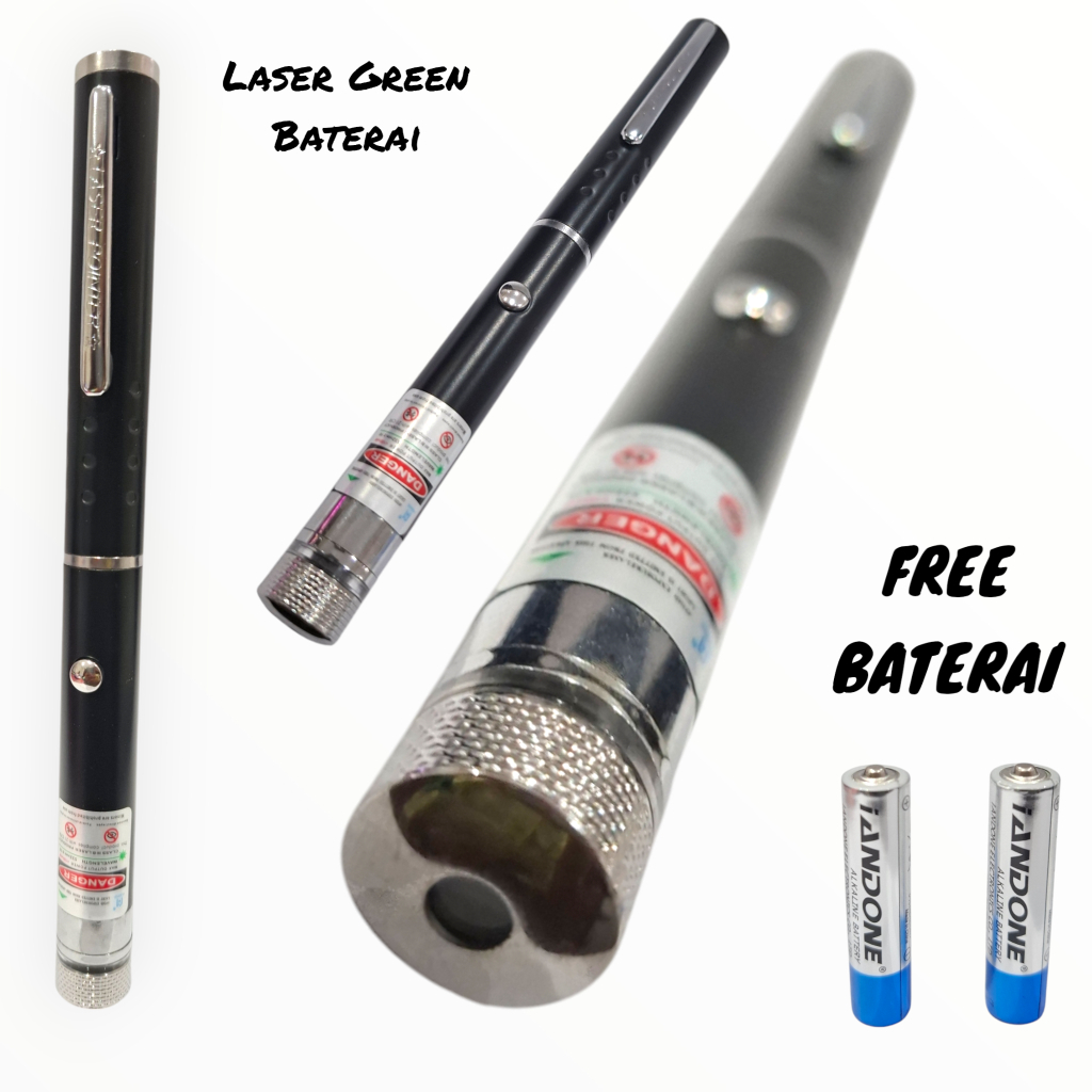 Jual (COD) Green Laser Pointer Blister BATERAI A3 / Laser Penunjuk ...