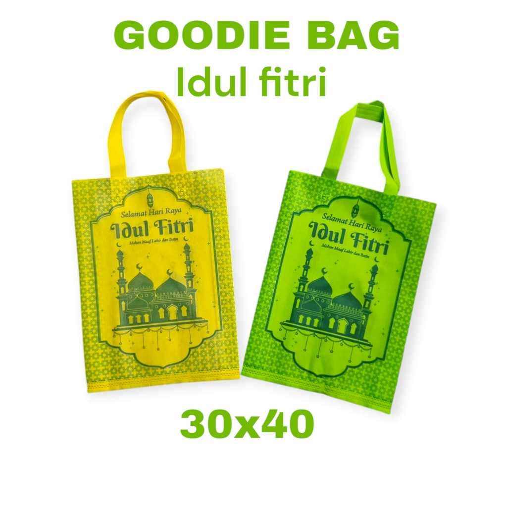 Jual 1 Lusin Tas Lebaran / Tas Idul Fitri / Goodie bag spunbond ukuran 30x40 | Shopee Indonesia