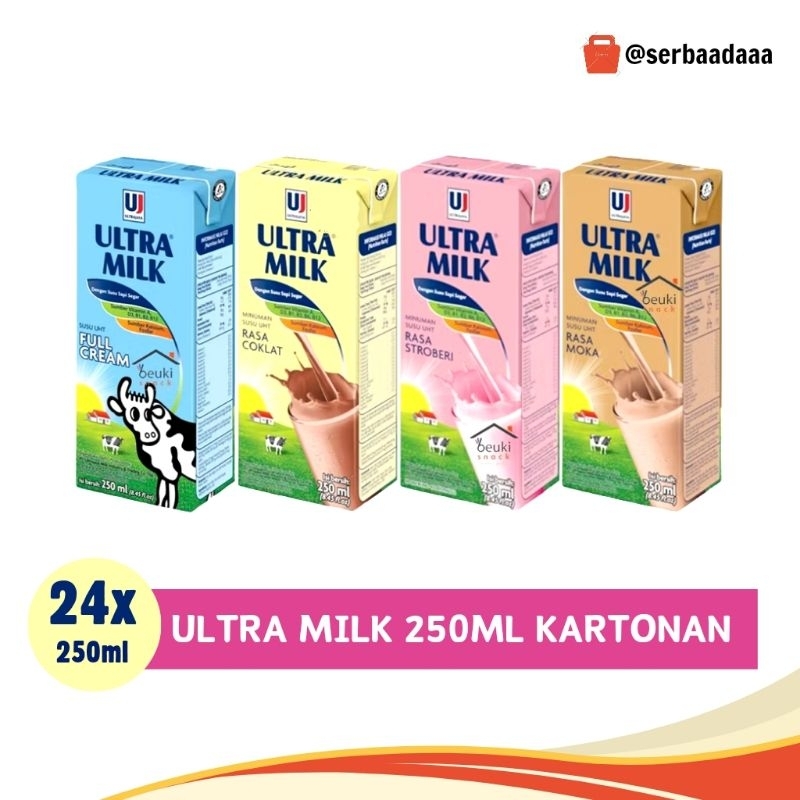 Jual Ultra Milk 250 ML 1Dus Isi 24 Pcs | Shopee Indonesia