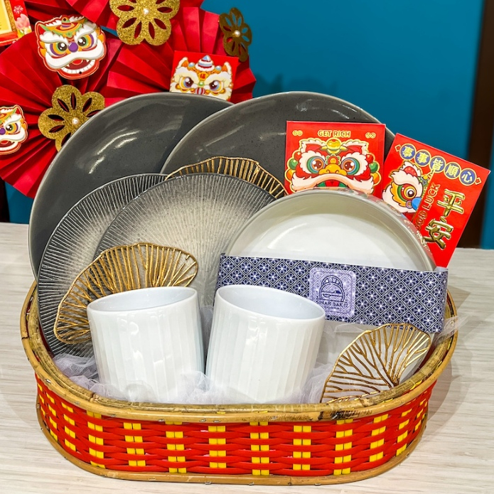 Jual CNY Hampers Parcel Piring Keramik Imlek Sincia - 7 PIECE + Basket ...