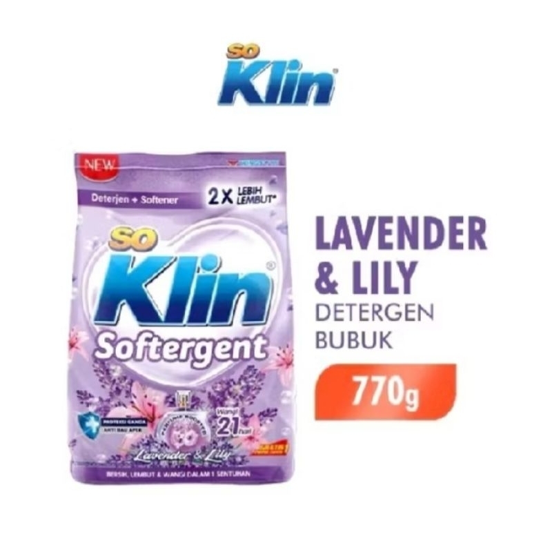 Jual So Klin Detergent Bubuk Peony & Rose 770g // So Klin Softergent ...