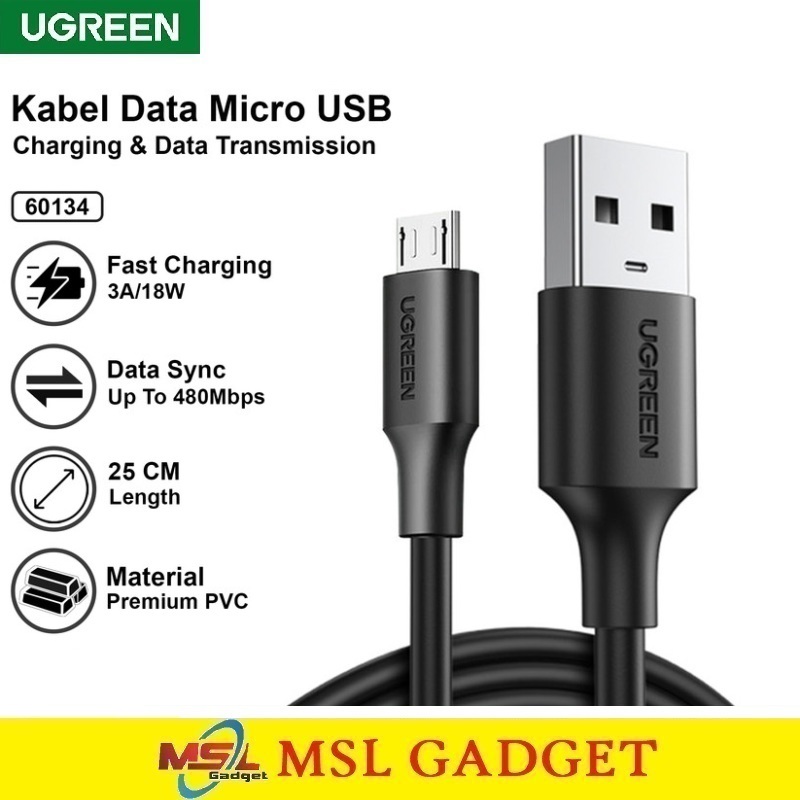Jual UGREEN Kabel Powerbank Pendek Micro USB 3A 18W QC3.0 Fast Charging | Shopee Indonesia
