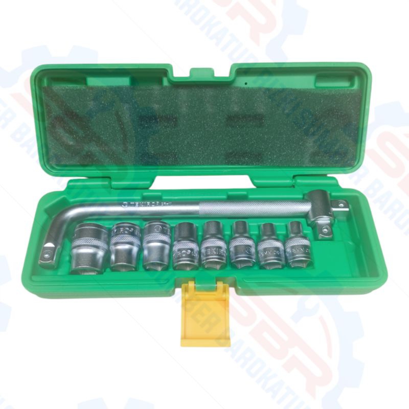 Jual TEKIRO KUNCI SOCK SET 8-24MM 1/2 INCI 6PT 10 PCS BOX PLASTIK | Shopee Indonesia