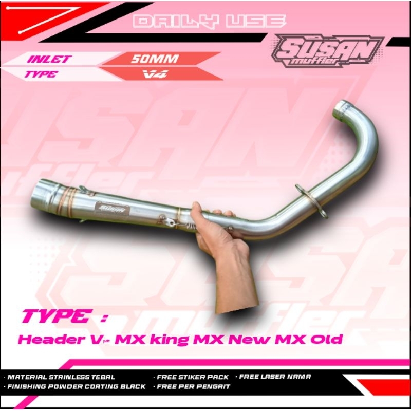 Jual Leheran Knalpot MX King Pipa Knalpot Header Model v4 MX King MX ...
