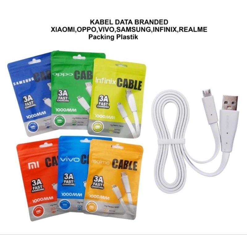 Jual KABEL DATA BRANDED 3A ALL TIPE USB TYPE C MICRO MIKRO USB ...