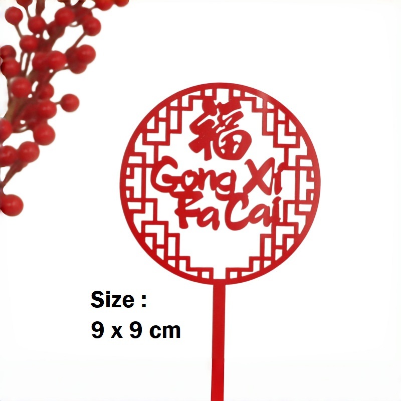 Jual Topper Akrilik Shou Gong Xi Fa Chai Xin Nian Kuai Le Imlek Chinese ...