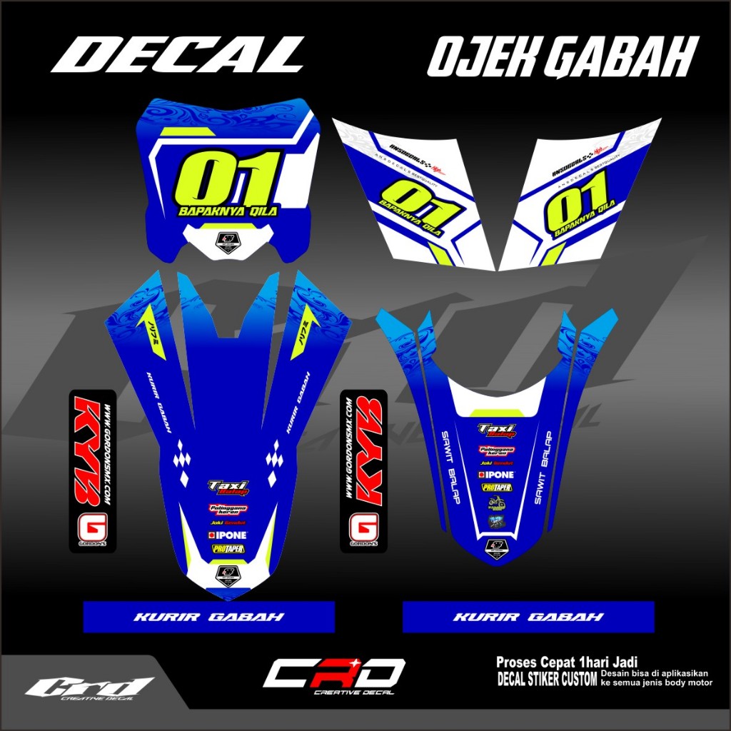 Jual decal ojek gabah stiker gabah stiker yz decal motor angkut gabah ...