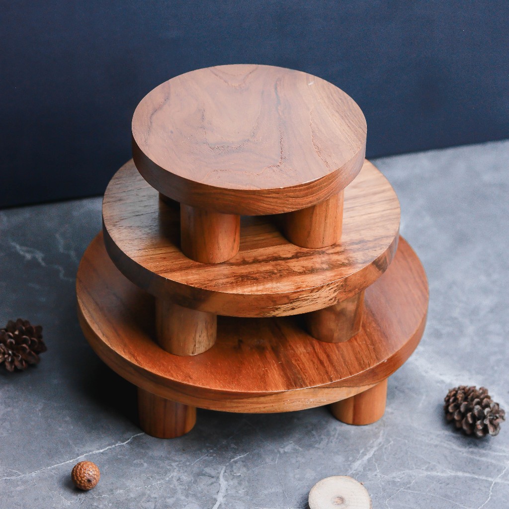 Jual Suradi Talenan Kaki Bulat Kayu Jati/ Wooden Cuttingboard | Shopee ...