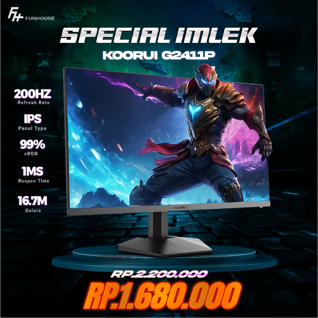 Jual Koorui Gaming Monitor 24" G2411P Panel Fast IPS 200HZ 1ms HDR400 ...