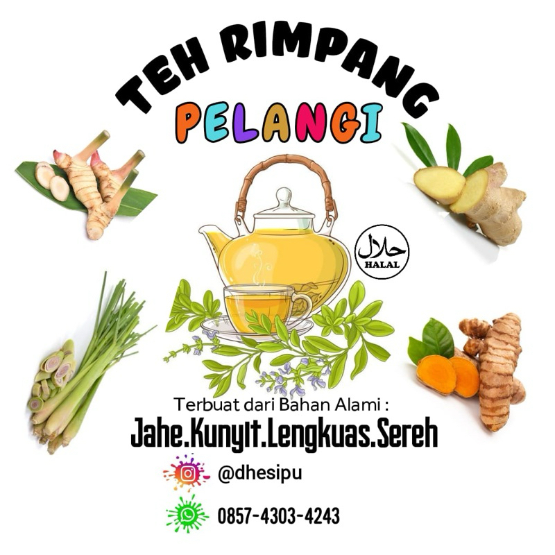 Jual Teh Rimpang Pelangi (Paket Kunyit 1pack isi 6) | Shopee Indonesia