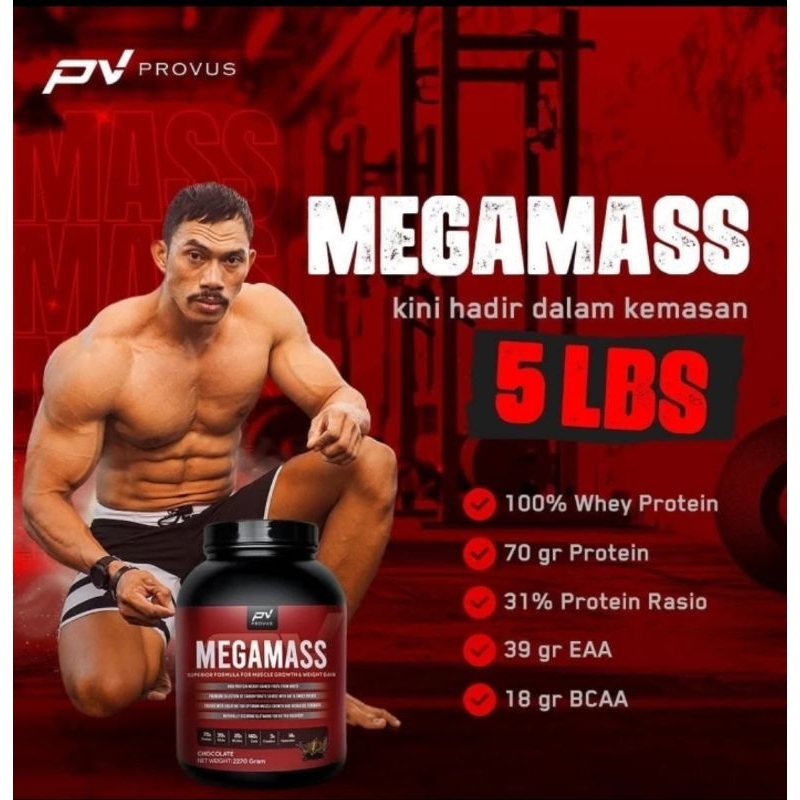 Jual PROVUS MEGA MASS GAINER 5 LBS 10 SERVING & 10 LBS 20 SERVING ...
