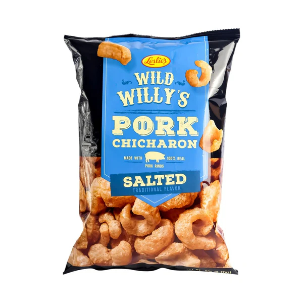 Jual Leslie's Wild Willy's Pork Chicharon Salted 90g | Shopee Indonesia