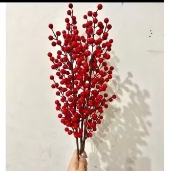 Jual artificial Holly Cherry Red / Dekorasi Hiasan CNY Imlek Sincia ...