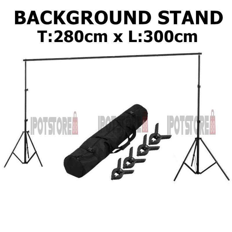 Jual Stand Background Lebar 300cm Tinggi 280cm Tripod Tiang Backdrop ...
