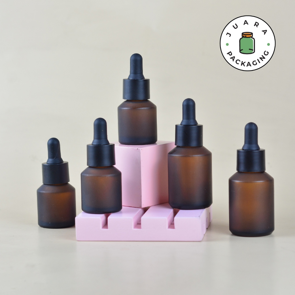Jual Botol Kaca Amber 15ml 30ml Warna Coklat Buram Doff – Tutup Pipet Karet Ring Hitam | Botol ...