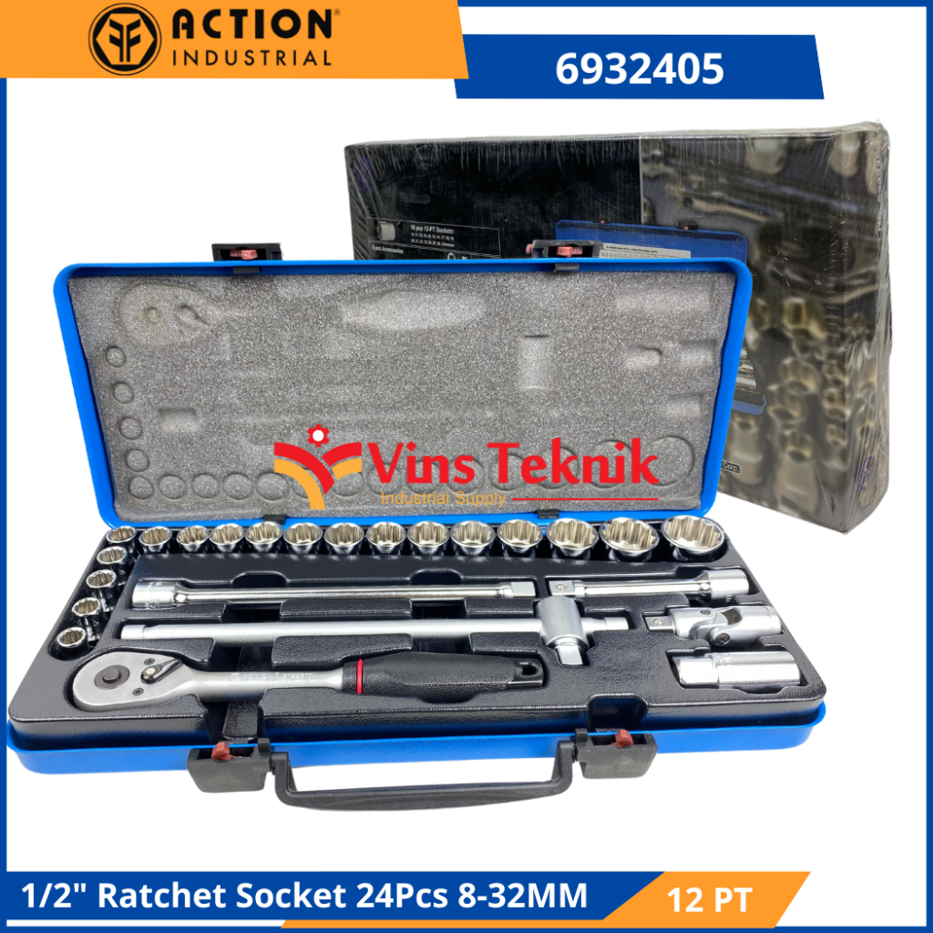 Jual Kunci Socket 24Pcs 1/2" Set Kunci Sok Shock 8-32MM Reversible ...