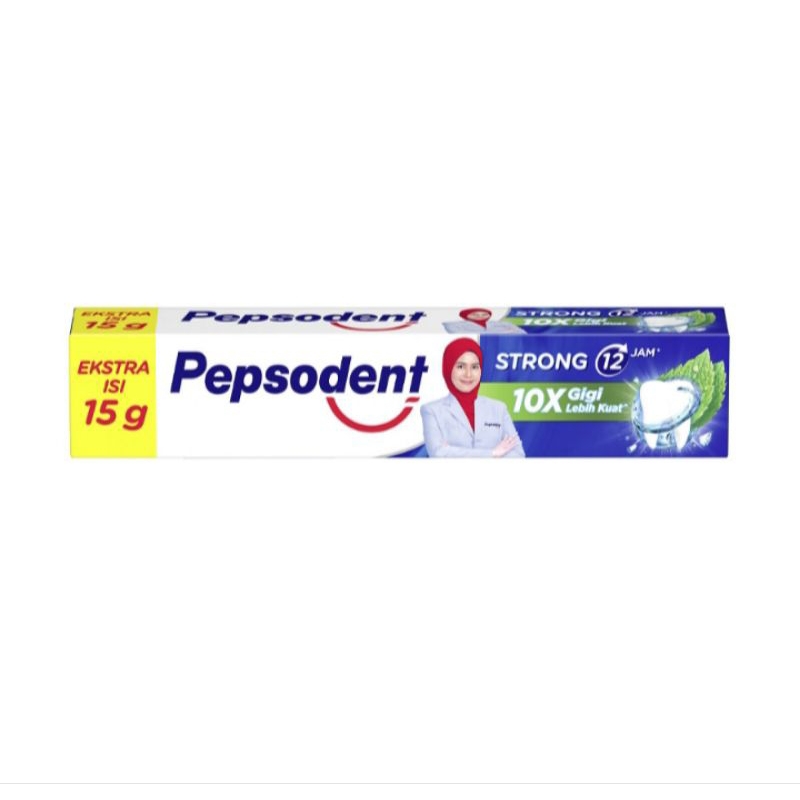 Jual Pepsodent Strong Kemasan 190gr + 15gr (EKSTRA ISI) | Shopee Indonesia