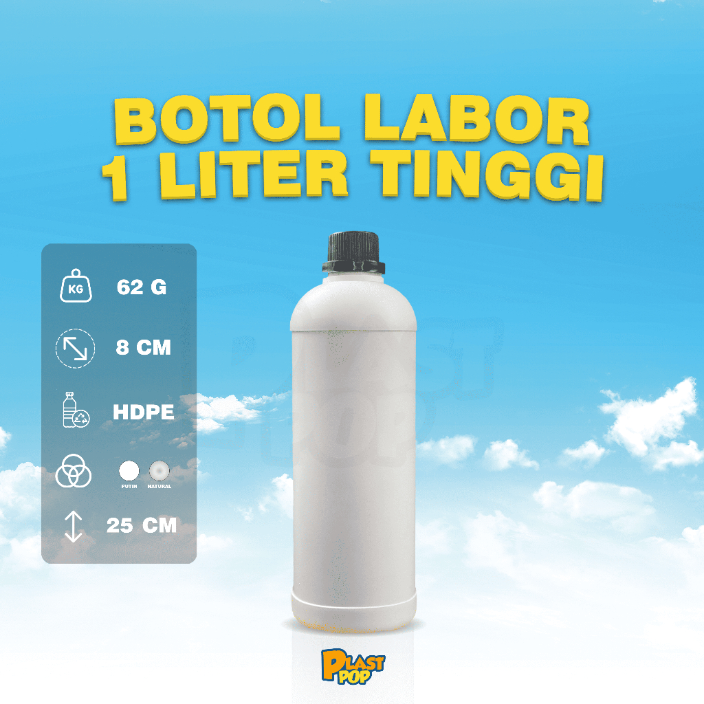 Jual Botol Labor Agro 1 Liter Tinggi / Botol Pupuk 1 Liter / HDPE 1 Liter | Shopee Indonesia