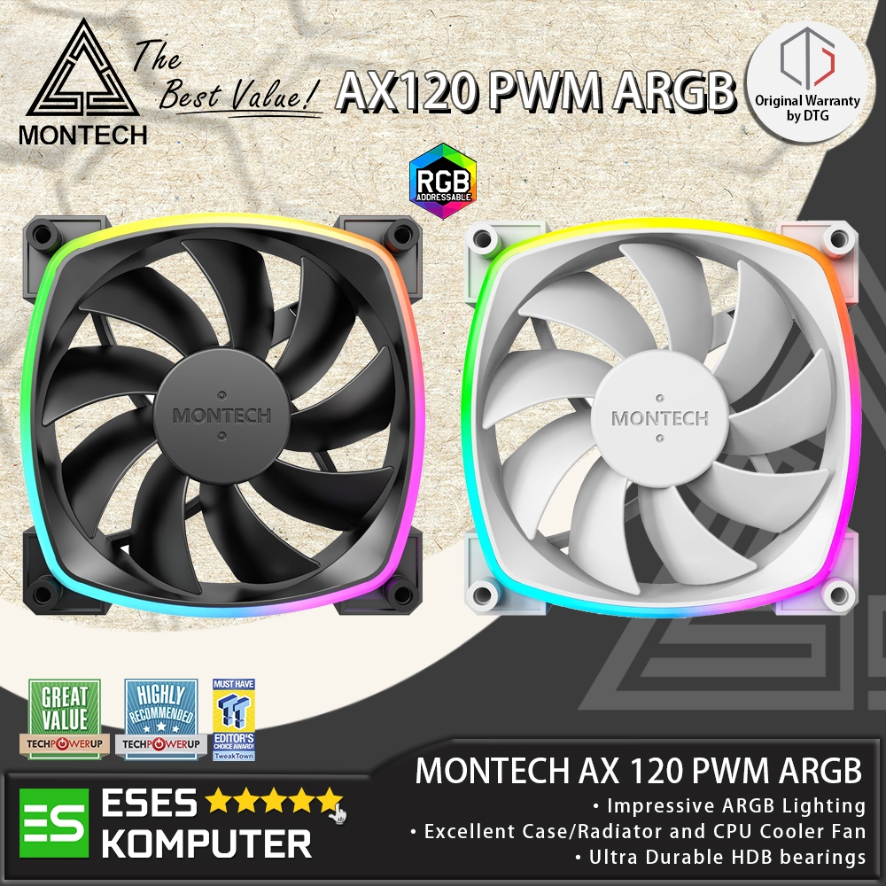 Jual Fan Montech AX120 AX 120 PWM ARGB | 120mm 12cm Fan Casing | Shopee ...