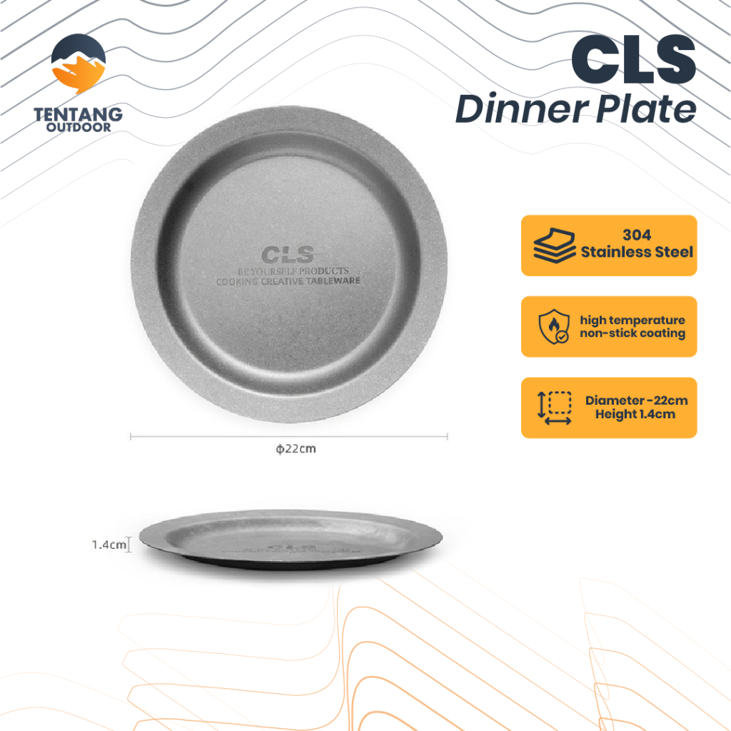 Jual Piring Makan Camping 304 Stainless Steel CLS Dinner Plate Nesting Makan Outdoor Mendaki ...