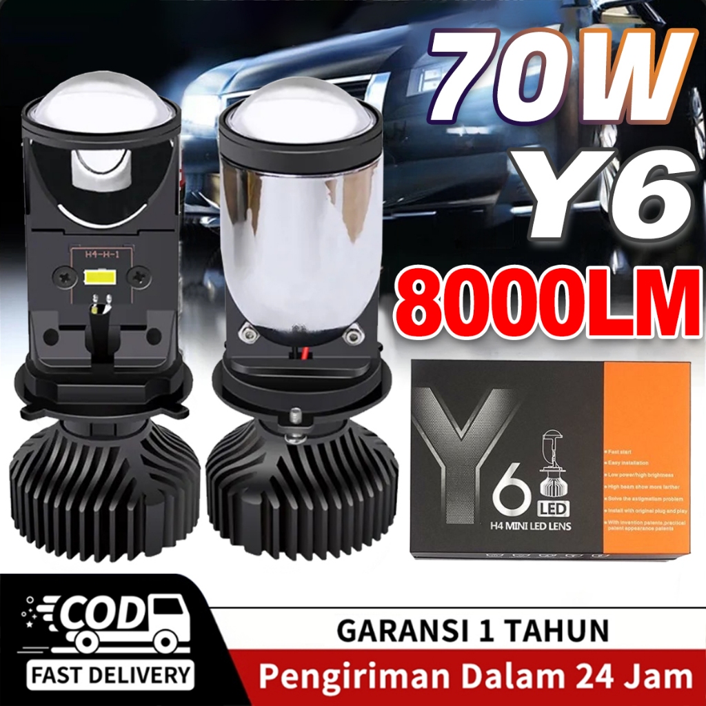Jual Lensa Y6D lampu depan LED mobil H4 lampu mata ikan mini lampu ...