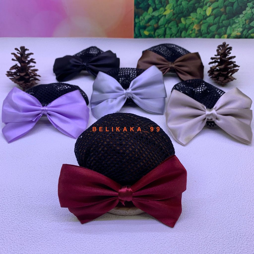 Jual (BESAR) JEPIT RAMBUT HAIRNET PITA PILIH WARNA / HARNET JARING ...