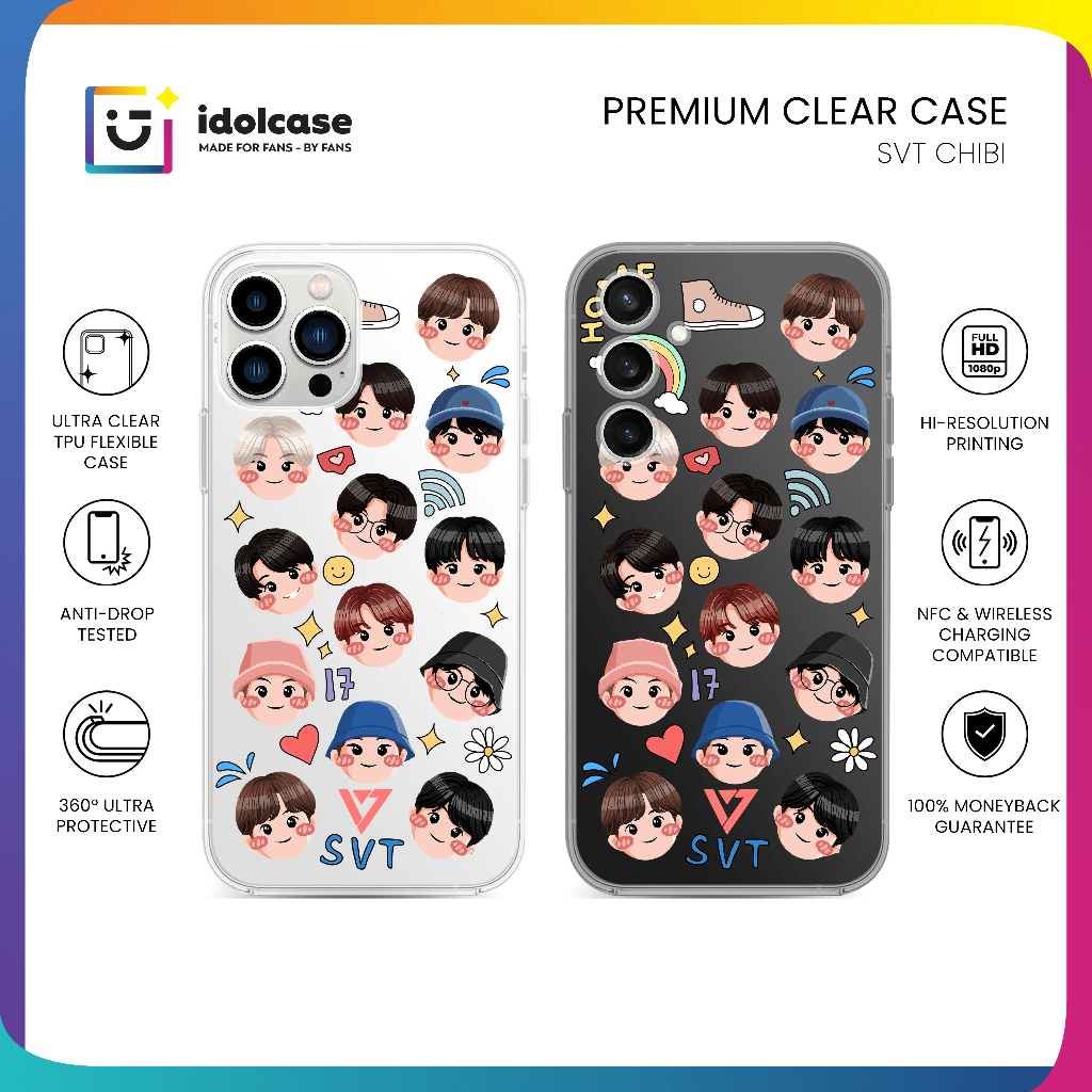 Jual Clear Case SVT CHIBI Banyak Varian Model NFC And Wireless Charging ...