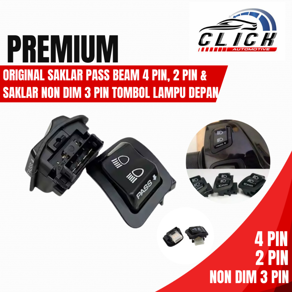 Jual ORIGINAL SAKLAR PASS BEAM 4 PIN, 2 PIN & SAKLAR NON DIM 3 PIN ...