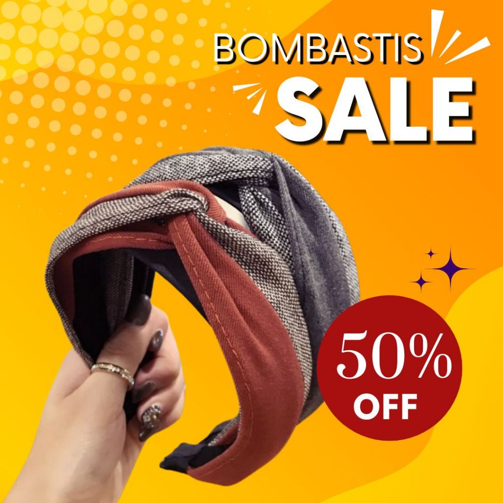 Jual Bando Wanita Korea Simpul Model Turban Casual Headband Duo Color ...