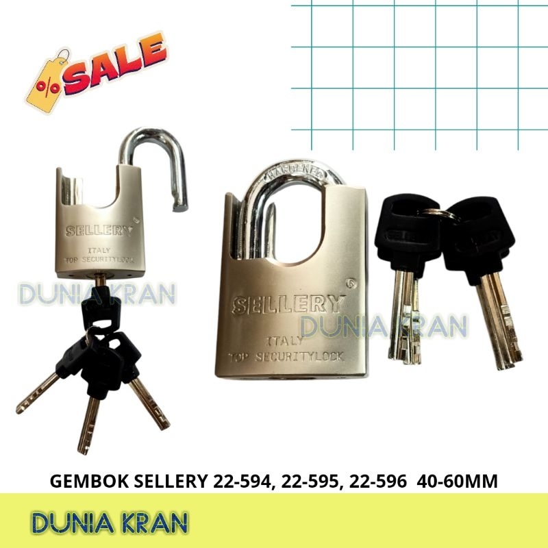 Jual GEMBOK SELLERY JAKET 22-594 22-595 22-596 BRASS BODY PADLOCK 40 50 ...