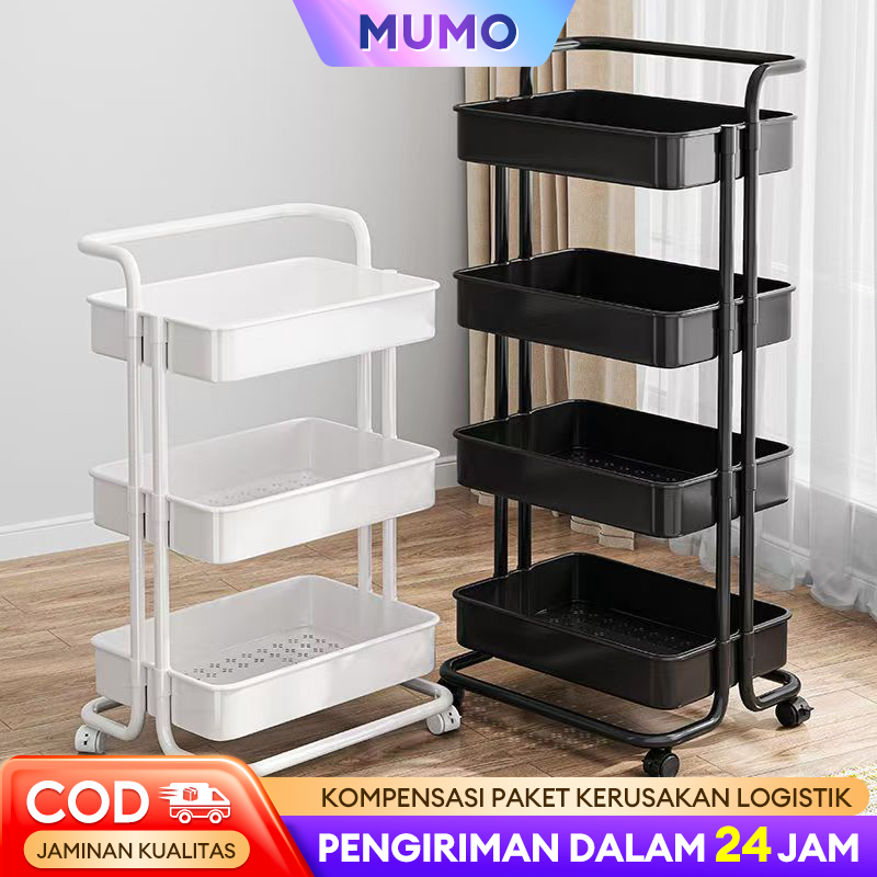 Jual Rak Troli 4 Susun Rak Susun Serbaguna Rak Roda Rak Salon Rak Dapur Stainless Rak kamar ...