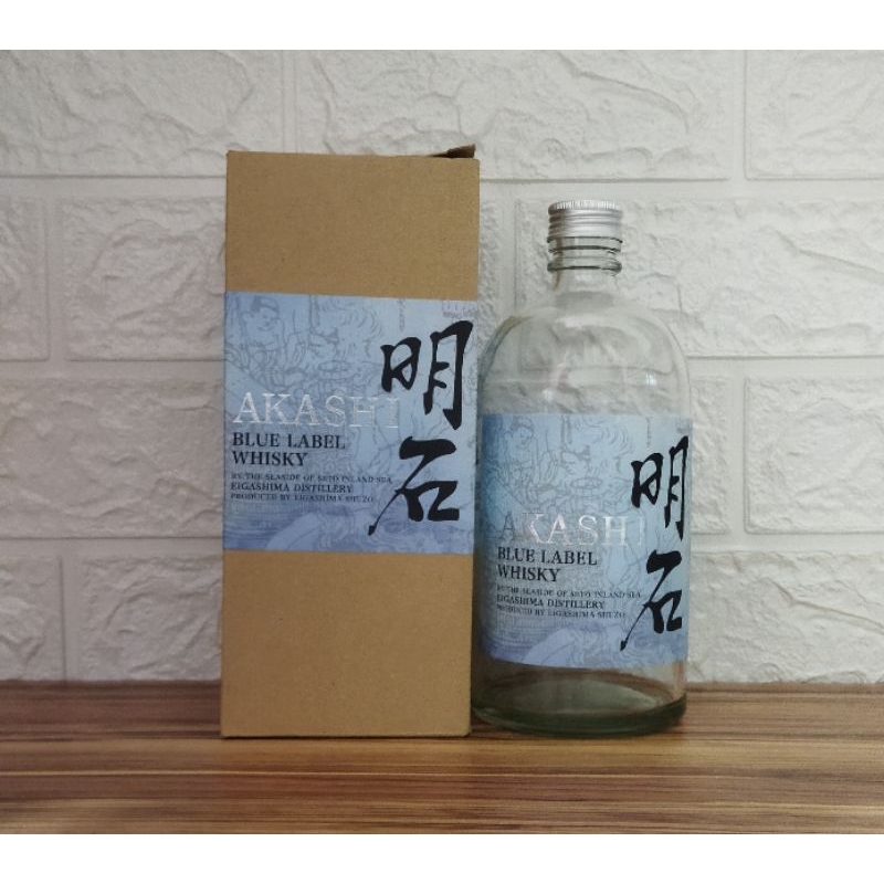 Jual Botol Kosong Sake Akashi Blue Label + Box 700ml | Shopee Indonesia