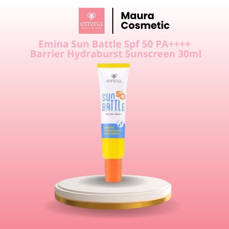 Jual Emina Sun Battle Spf 50 PA++++ Barrier Hydraburst Sunscreen 30ml || Maura Cosmetic | Shopee ...