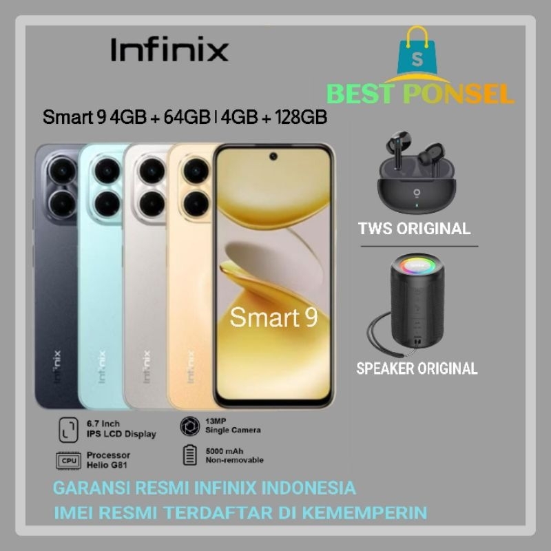 Jual Infinix Smart 9 4GB + 64GB | 4GB + 128GB Garansi Resmi Infinix Indonesia | Shopee Indonesia