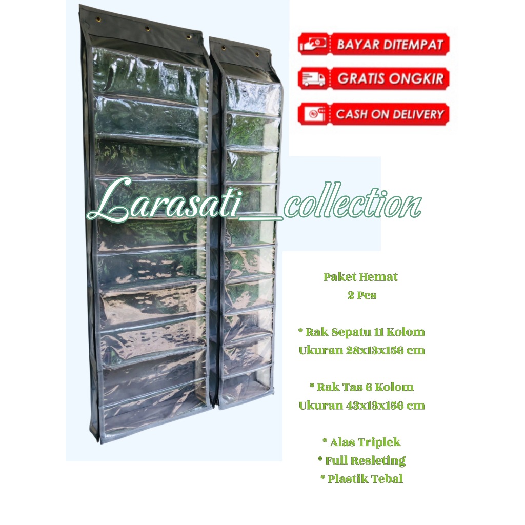 Jual (Paket 2in1) Paket 2in1 Rak Tas Gantung dan Rak Sepatu Gantung ...