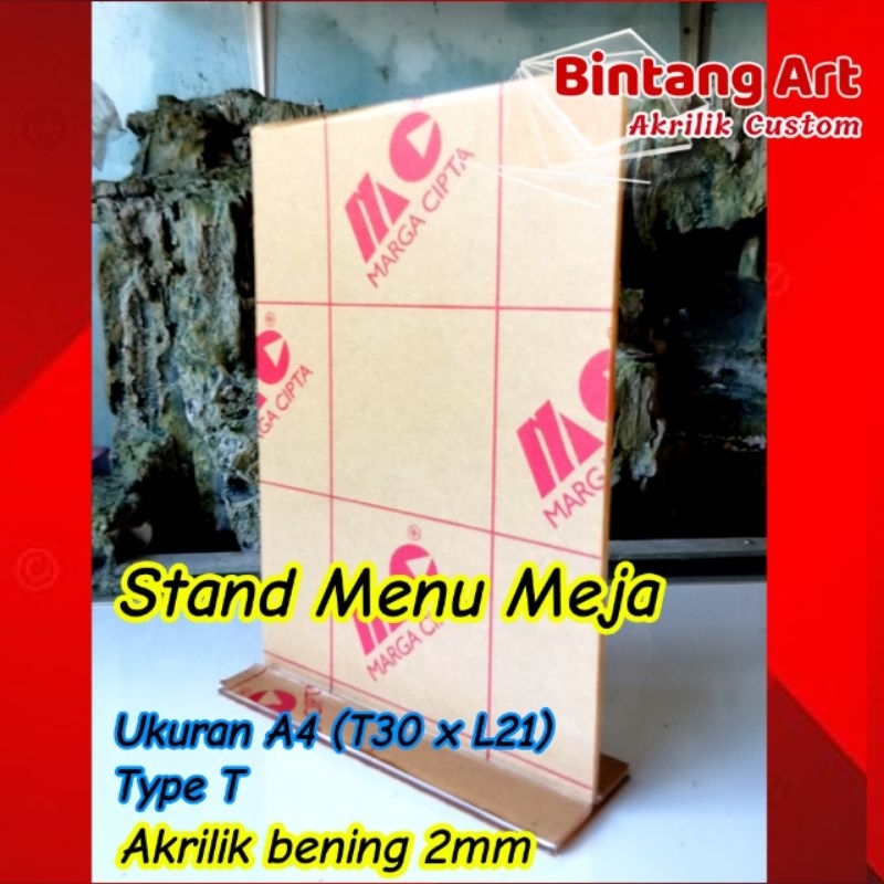 Jual Stand Menu meja akrilik A4 (T30cm x L21cm) | Shopee Indonesia