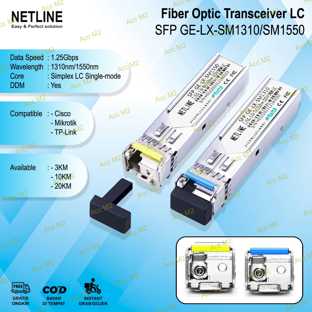 Jual Transceiver Fiber Optic LC Single Mode SFP-GE-LX-SM1310/SM1550 1.25Gbps 3KM, 10KM, 20KM ...
