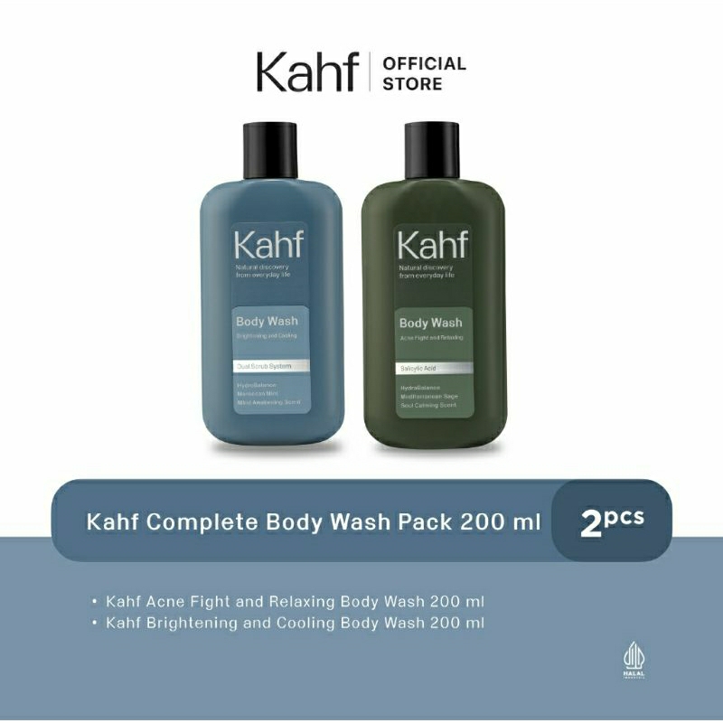 Jual Kahf Acne Fight and Relaxing Body Wash 200ml / Kahf Brightening ...