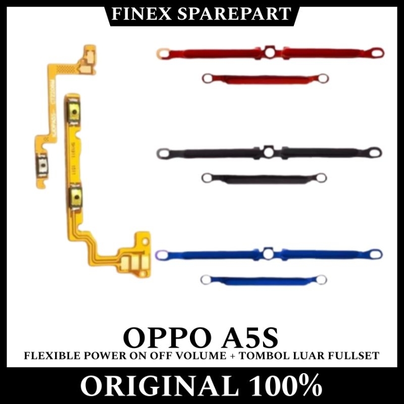 Jual TOMBOL LUAR POWER ON OFF VOLUME + FLEXIBLE FLEKSIBEL POWER ON OFF VOLUME OPPO A5S FULLSET ...