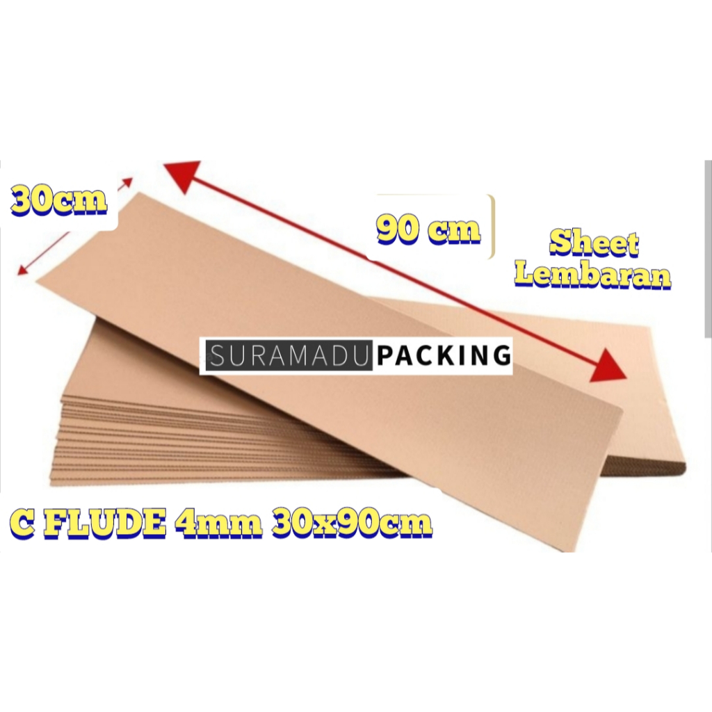 Jual KARDUS SHEET 30x90 cm / 90x30 cm Kardus Lembaran Polos / Kardus ...