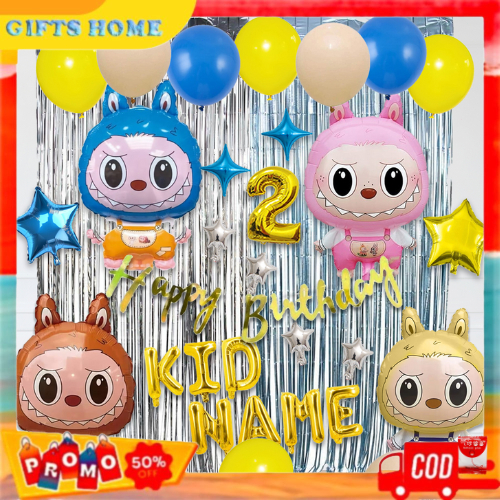 Jual (Free Angka Dan Lem) 1 SET Balon Paket Dekorasi Labubu Simpel ...
