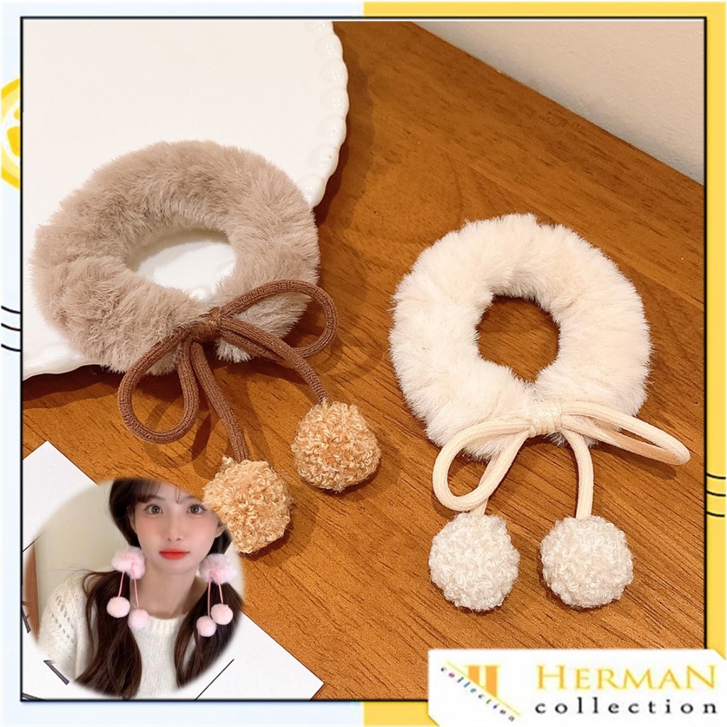 Jual HC Ikat Rambut Bulu Pom-Pom Kunciran Rambut Lucu Karet Rambut ...