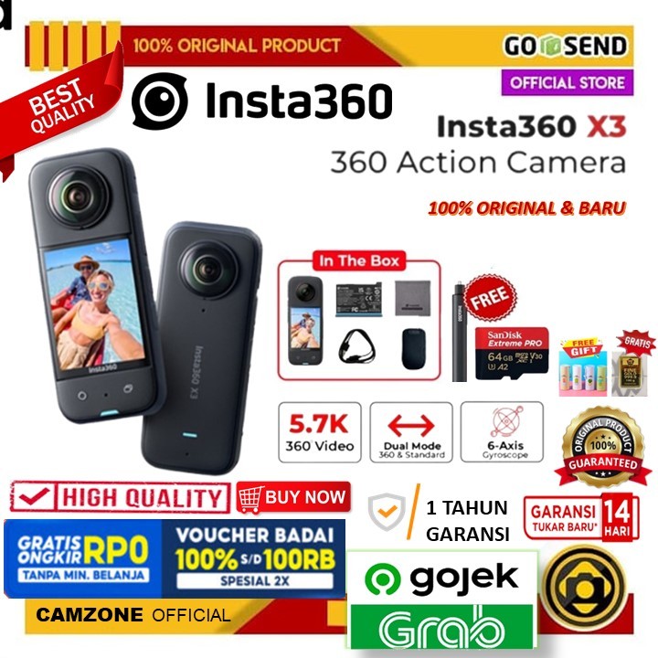 Jual Insta360 ONE X3 Action Camera Insta 360 ONE X 3 Original - GARANSI ...