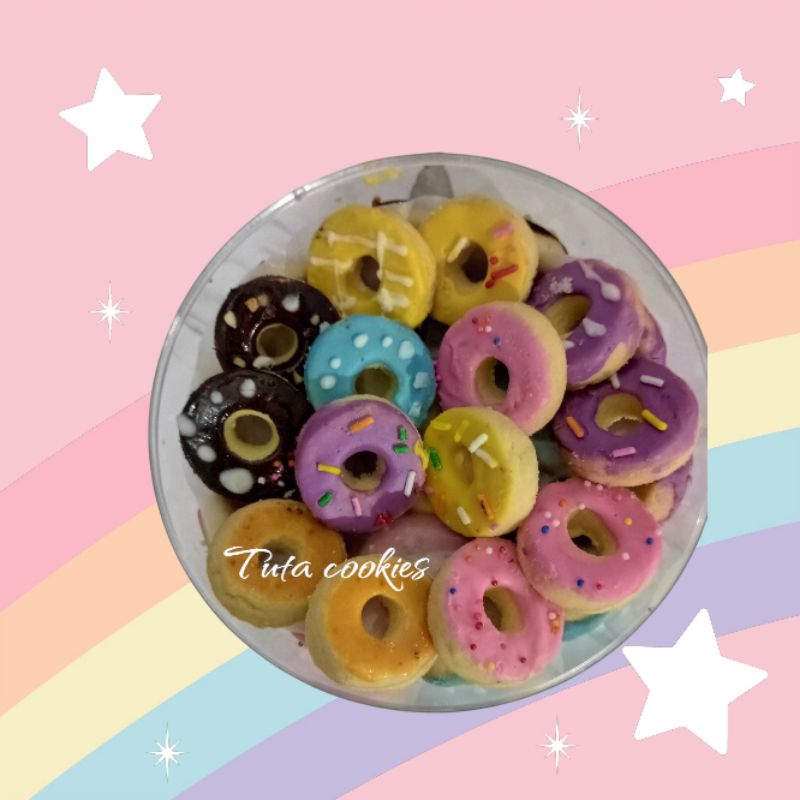 Jual Donat Cookies premium ukuran toples 250gram motif random biskuit ...