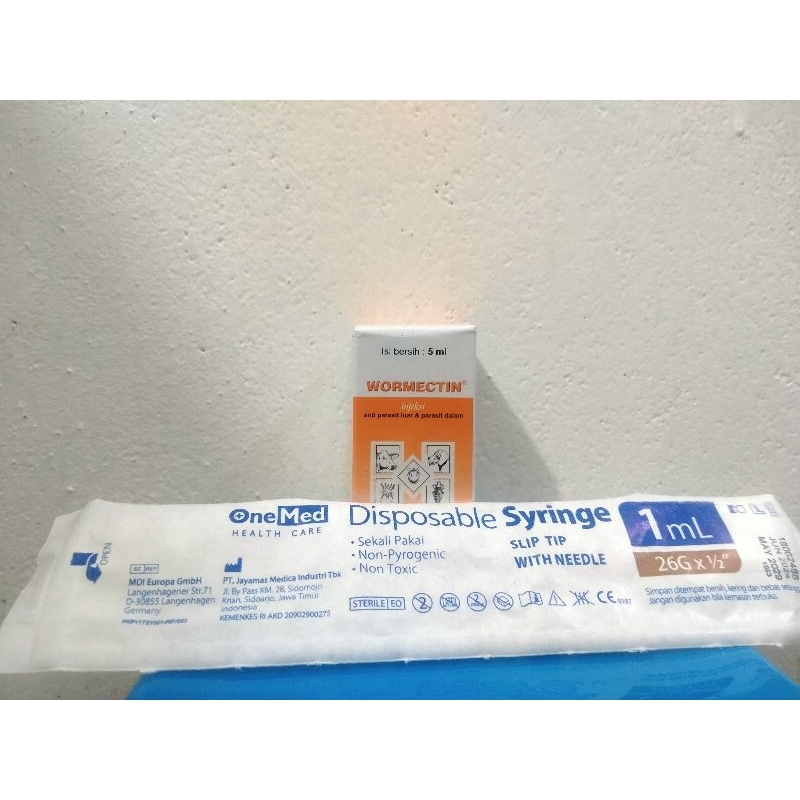 Jual OneMed Disposable Syringe 1mL + Wormectin 5 ml | Shopee Indonesia